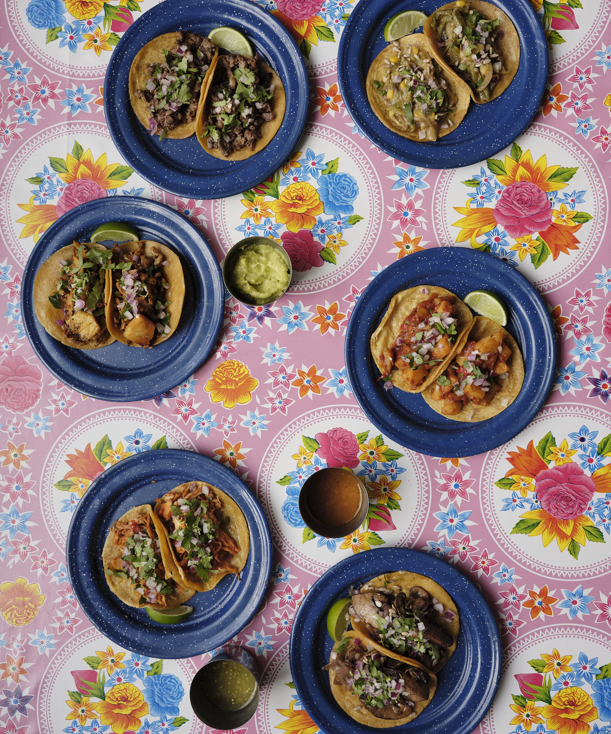 Four tacos + guacamole at Pastor Tacos – A short trip to this festive ...